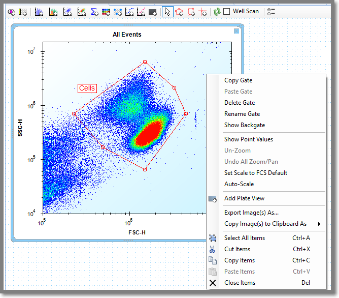 Summary of Analysis Right-Click Functions